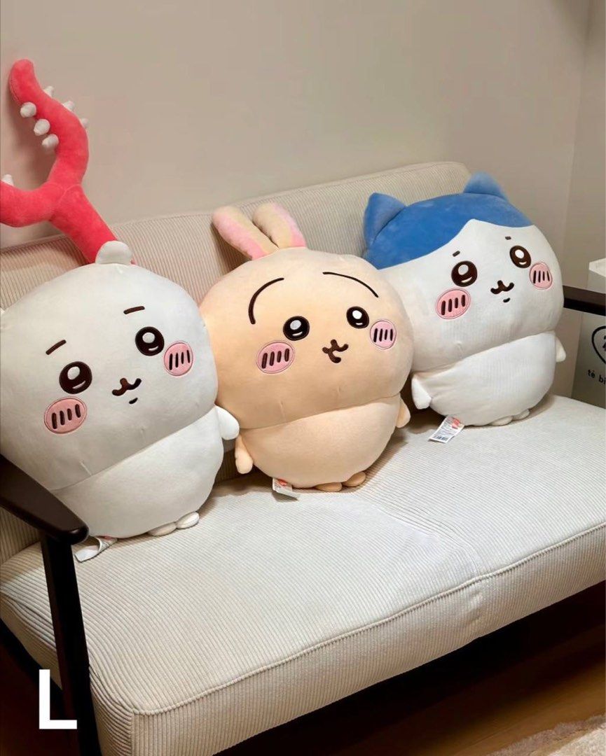 PREORDER Chiikawa Miniso Standing Plush Chiikawa Hachiware Usagi Momonga 52cm Big Plush, Hobbies ...