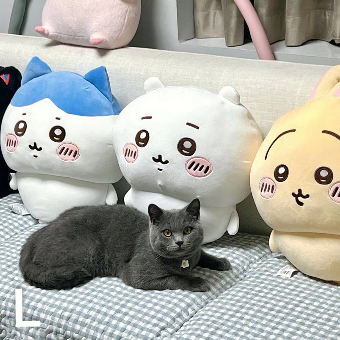 PREORDER Chiikawa Miniso Standing Plush Chiikawa Hachiware Usagi Momonga 52cm Big Plush, Hobbies ...