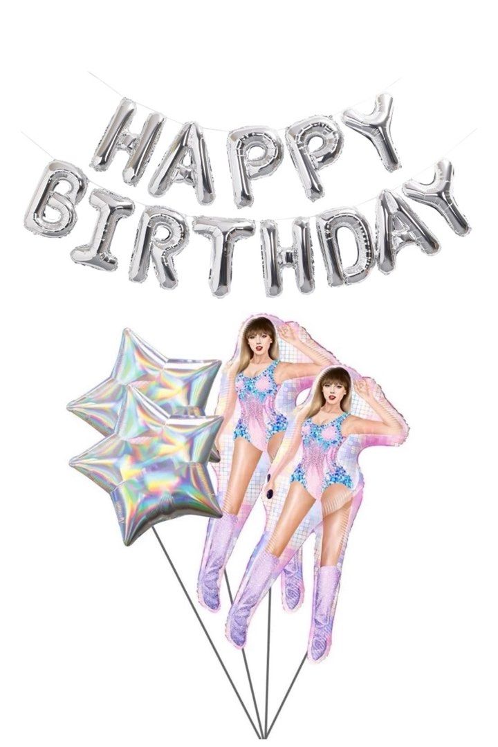 [Ready Stock] Taylor Swift Happy Birthday Aluminium Foil Balloons Party ...