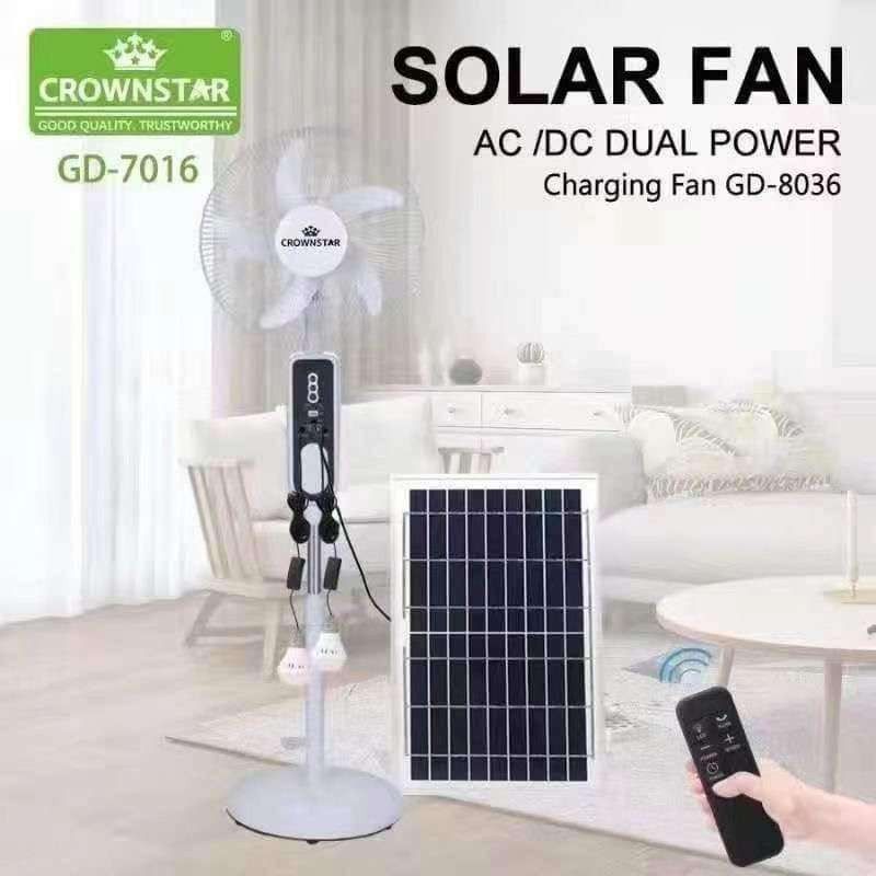 SOLAR STAND FAN WITH BULB, Furniture & Home Living, Lighting & Fans ...