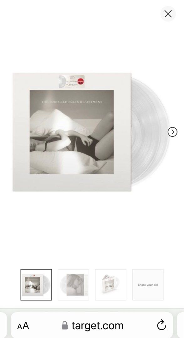 Taylor Swift- CLEAR VINYL - TTPD -Target exclusive, Hobbies & Toys ...