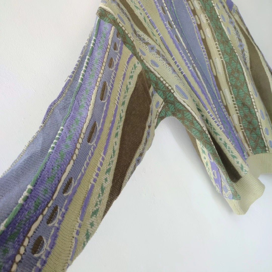 Toroy Vintage Bright Look a Like Coogi, Fesyen Pria, Pakaian , Atasan di Carousell