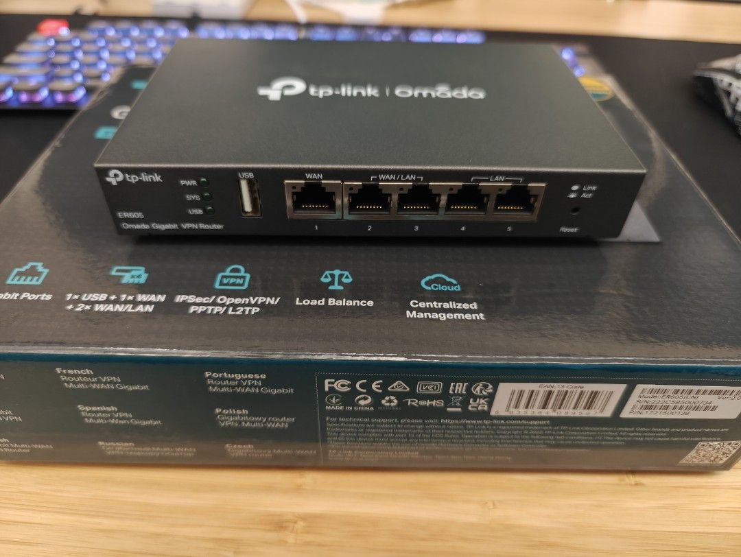 Tp-Link ER605 Omada Gigabit VPN Router, USB Wan, Omada SDN Integrated ...