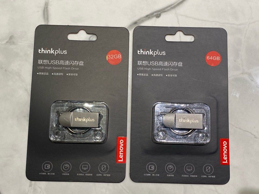 聯想 thinkplus usb flash drive 32G 64G, 電腦＆科技, 電腦周邊及配件, 硬碟及儲存器 - Carousell