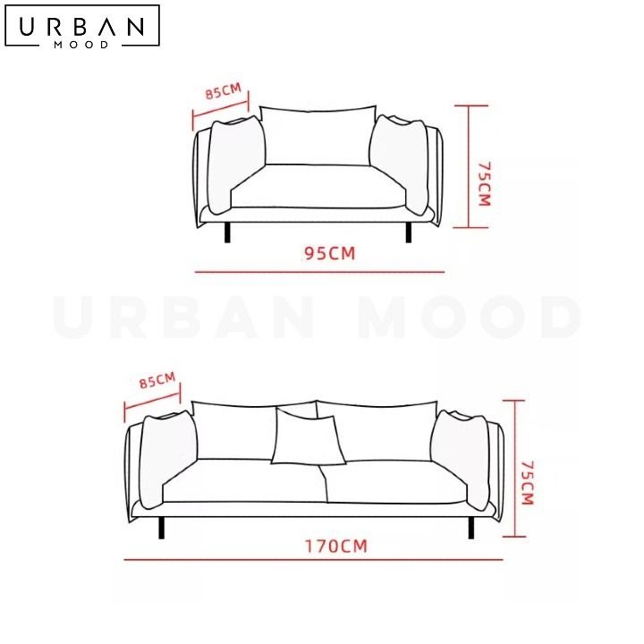 BARAZ Modern Fabric Sofa, Furniture & Home Living, Furniture, Sofas on ...