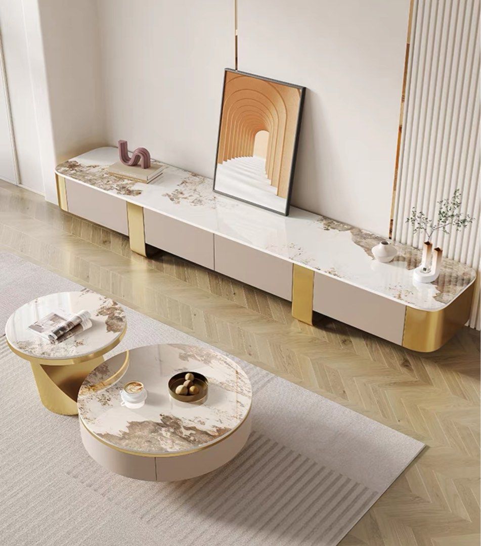 DANCA Modern Sintered Stone TV Console, Furniture & Home Living ...