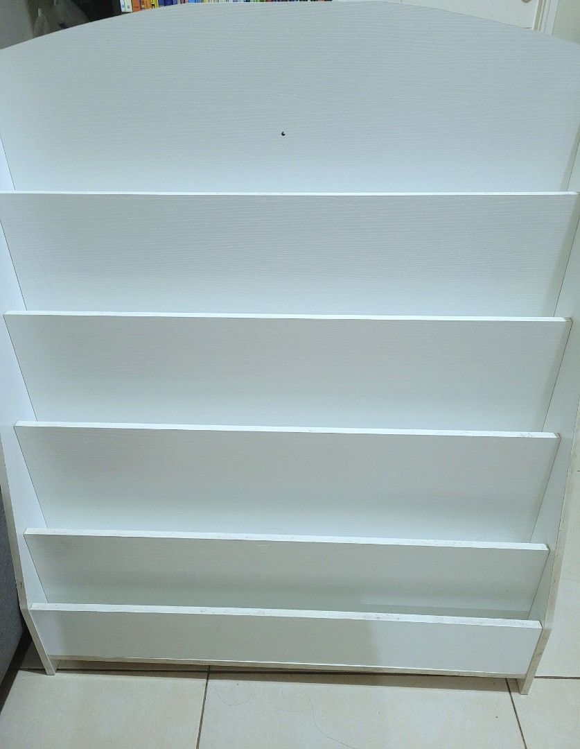 Front Facing Wooden Book shelf, white, 5 tiers/row.Heavy Duty. With ...