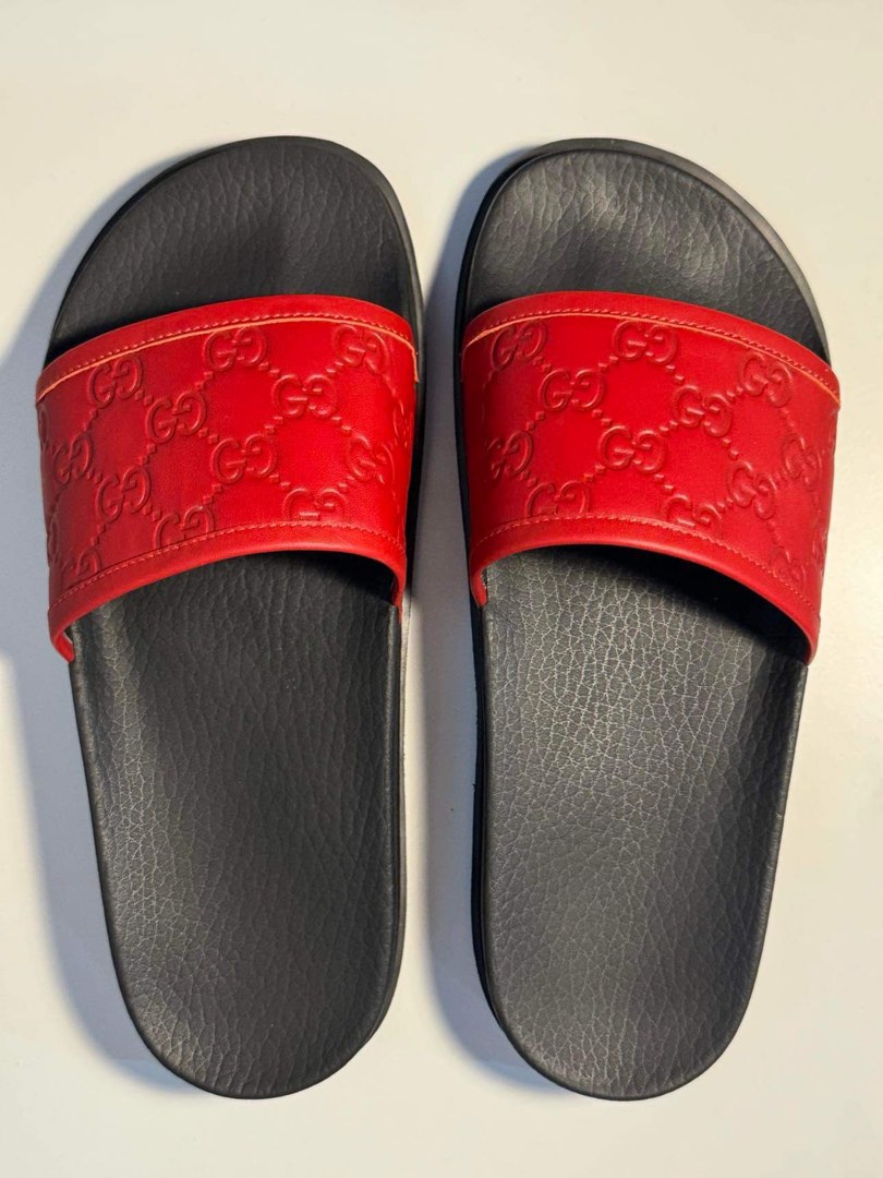 GUCCI RED SLIDES, Men's Fashion, Footwear, Slippers & Slides on Carousell