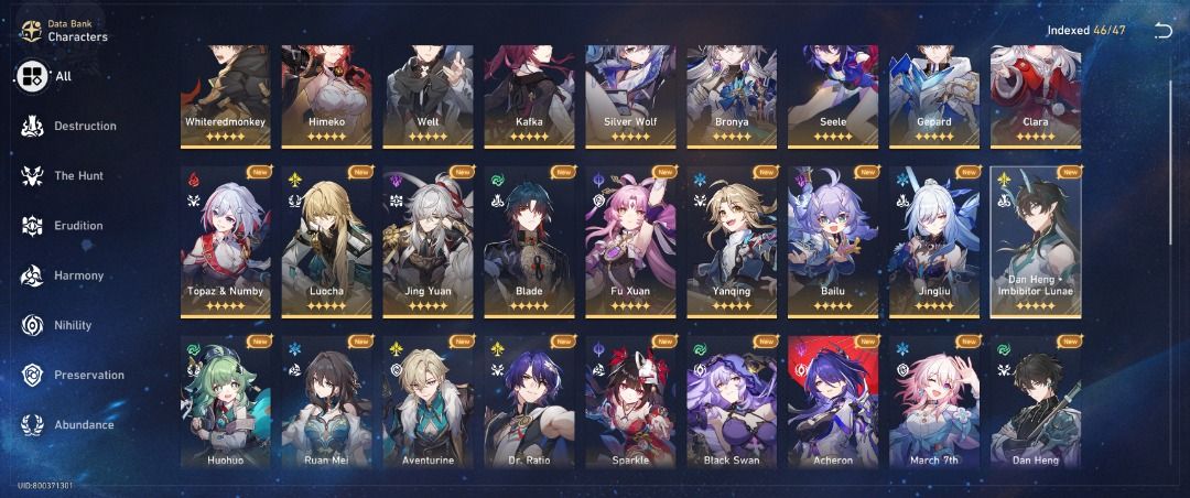 HONKAI STAR RAIL COLLECTORS 46/47 ACHERON E6S1 FULL STACKED/WHALE ALL ...