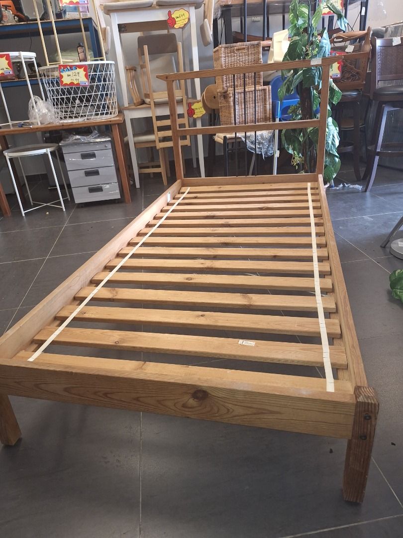 IKEA Dalselv Pine Wooden Single Sized Bedframe | Ikea Dalselv rangka ...