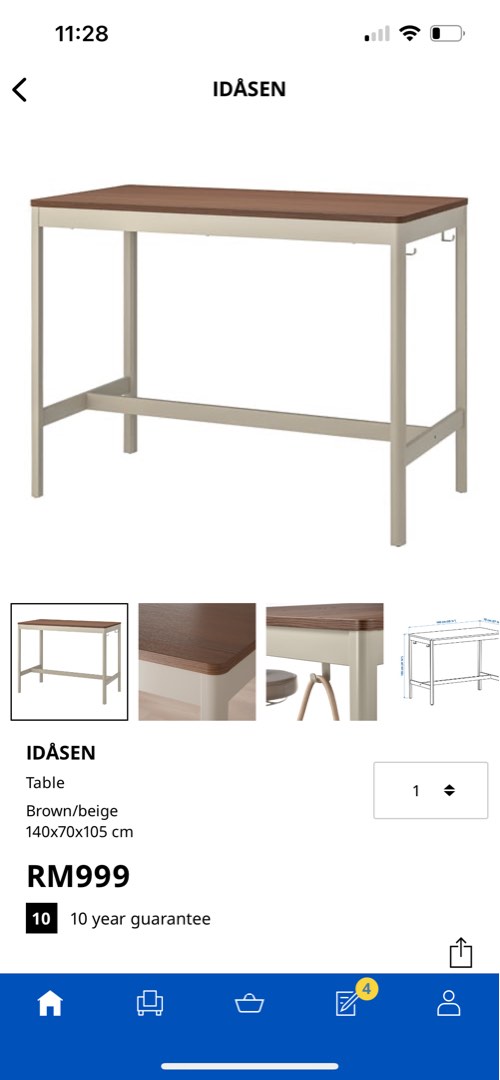 IKEA IDASEN TABLE, Furniture & Home Living, Furniture, Tables & Sets on ...