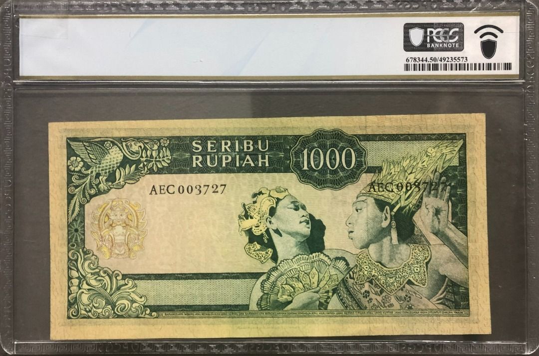 Indonesia Banknote 1000 Rupiah 1960 Pick#88b PCGS 50 AUNC, Hobbies ...