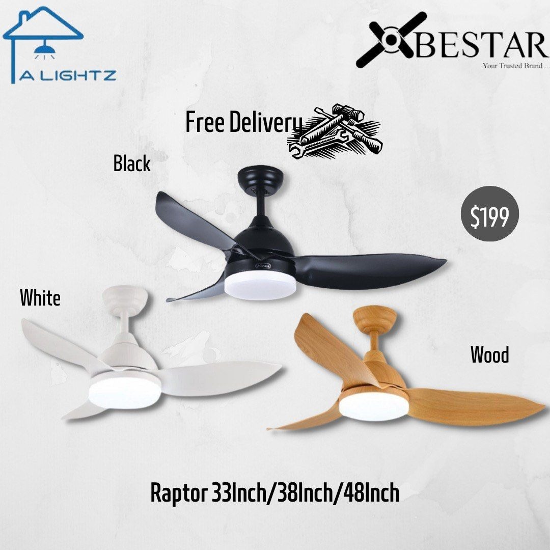 [Installation] BESTAR Ceiling Fan Raptor 48inch/38inch/33inch with LED ...