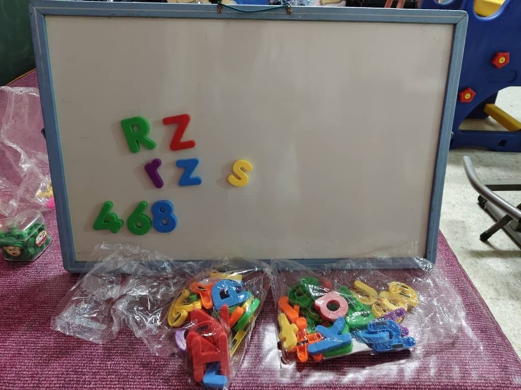 Interactive Board with Magnetic Alphabets and Numbers, Hobbies & Toys ...