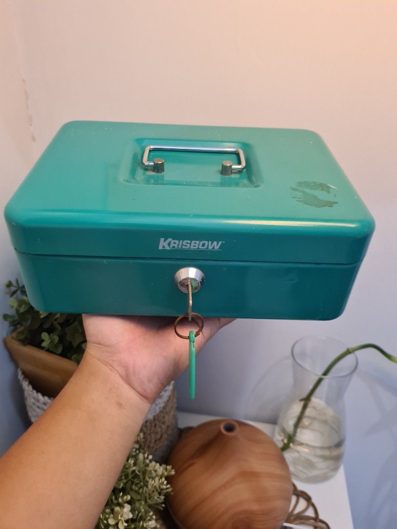 Krisbow Cash Box Deposit Box 25cm, Perabotan Rumah di Carousell