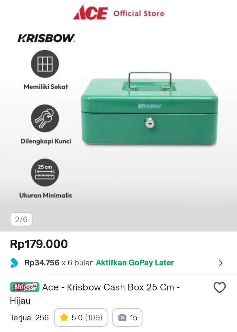 Krisbow Cash Box Deposit Box 25cm, Perabotan Rumah di Carousell