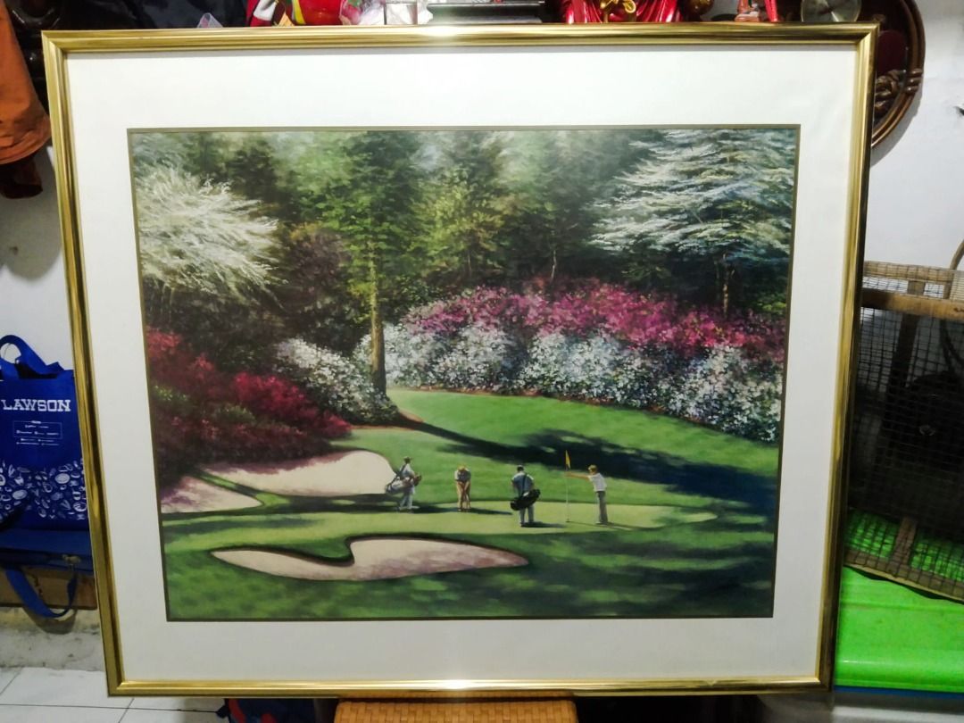 Lukisan Printing Lapangan Golf Bingkai Kaca Kuno Jadul Antik, Antik ... Lukisan Printing Lapangan Golf Bingkai Kaca Kuno Jadul Antik, Antik ...
