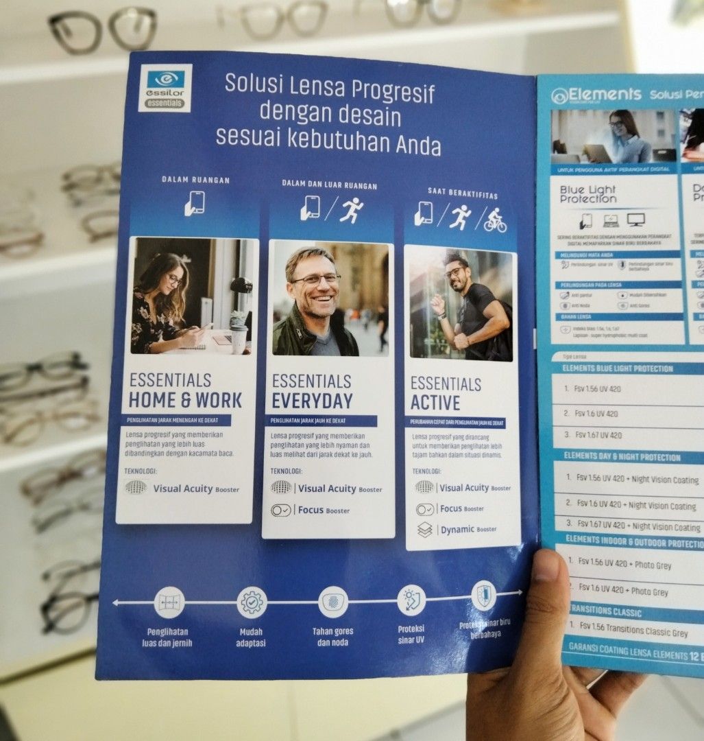 Menyediakan lensa Essilor Elements berbagai tipe, Fesyen Pria ...