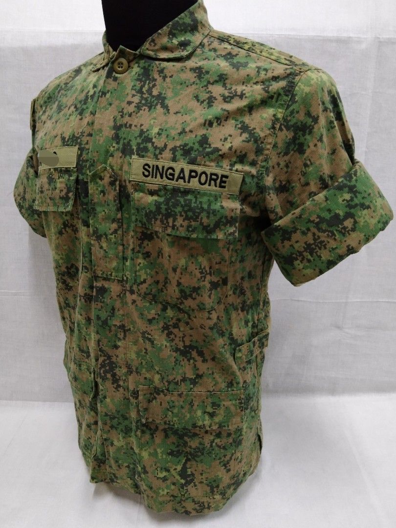 SAF Army Pixelised Camo Shirt (PC74), Men's Fashion, Coats, Jackets and ...