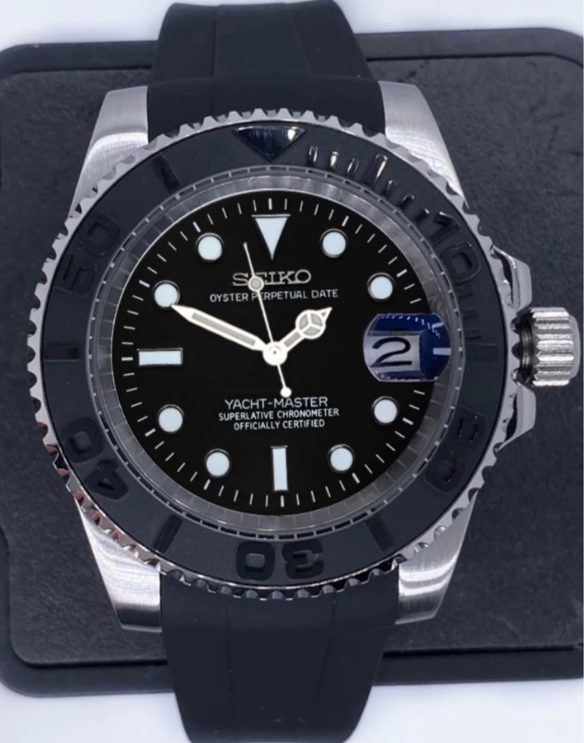 Seiko mod ym yachmaster custom, Men's Fashion, Watches & Accessories ...