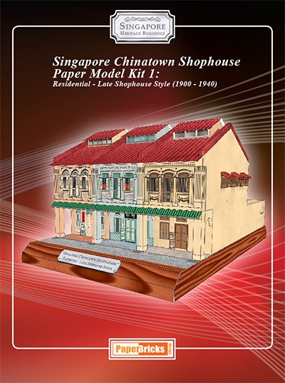 Singapore Chinatown Shophouse Paper Model Kit 1: Residential - Late ...