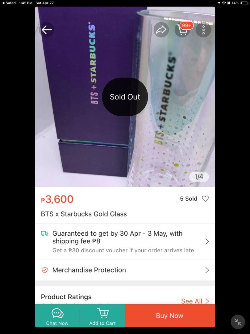 Starbucks BTS glass set, Food & Drinks, Other Food & Drinks on Carousell