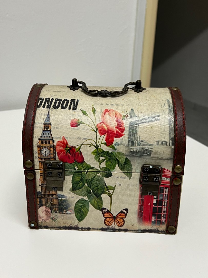 Vintage Instagramable LONDON storage box, Furniture & Home Living, Home ...