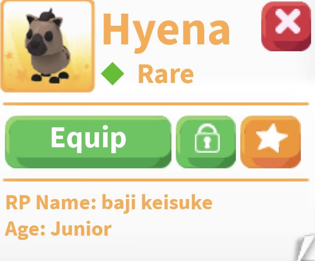 ADOPT ME - HYENA, Video Gaming, Gaming Accessories, In-Game Products on ...