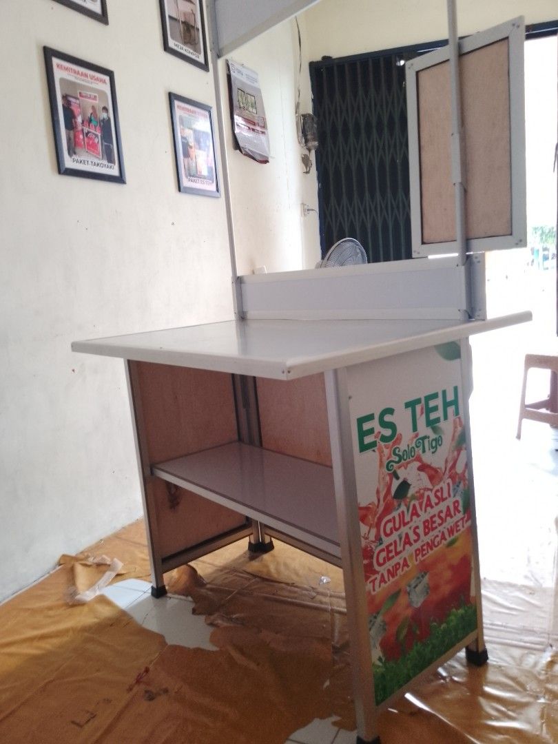 Booth Portable Meja Lipat Es Teh Berstiker Ukuran 100x60 dilengkapi ...