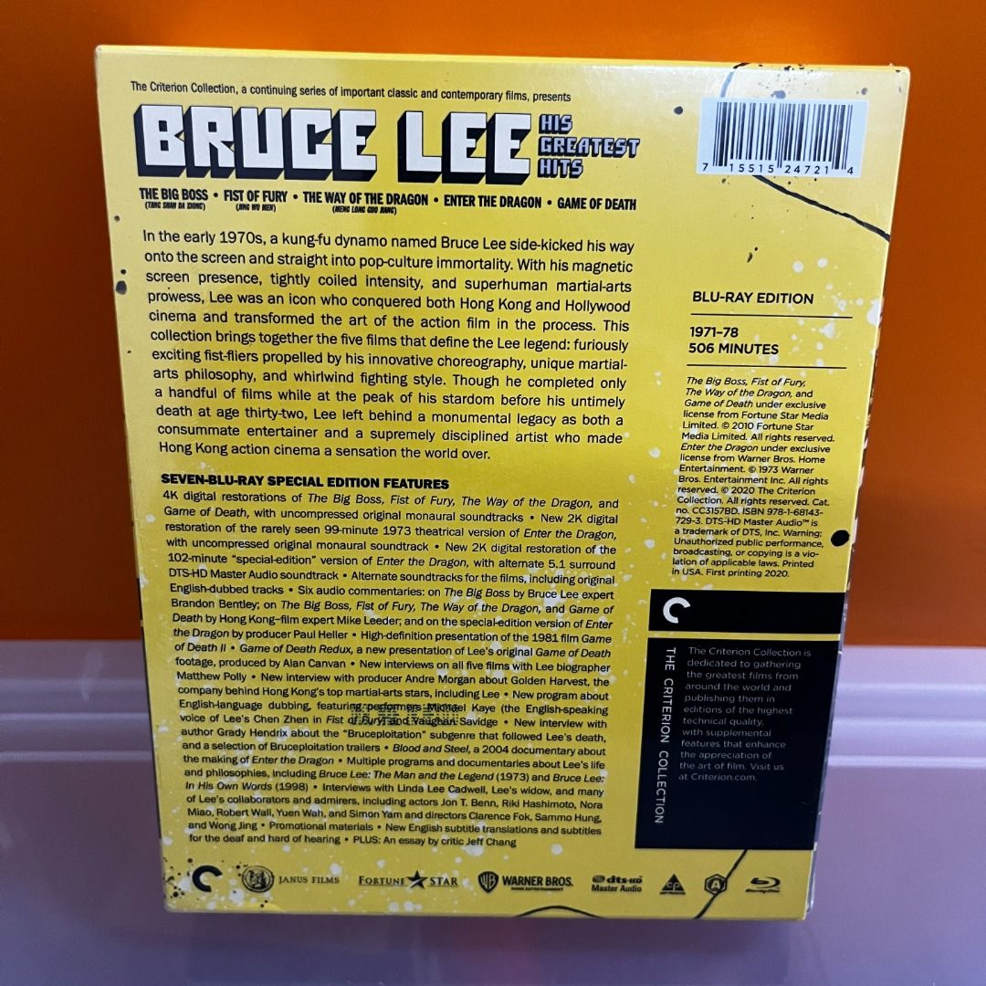 Bruce Lee: His Greatest Hits Blu-ray, Criterion, 興趣及遊戲, 音樂、樂器 & 配件, 音樂與 ...