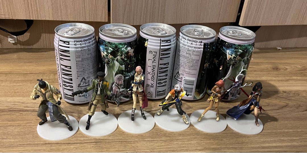 Final Fantasy XIII Elixir Trading Art Mini Figure with drinking cans ...
