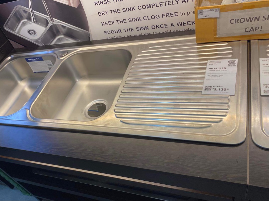 Full complete sink set with drains, Furniture & Home Living, Bathroom ...