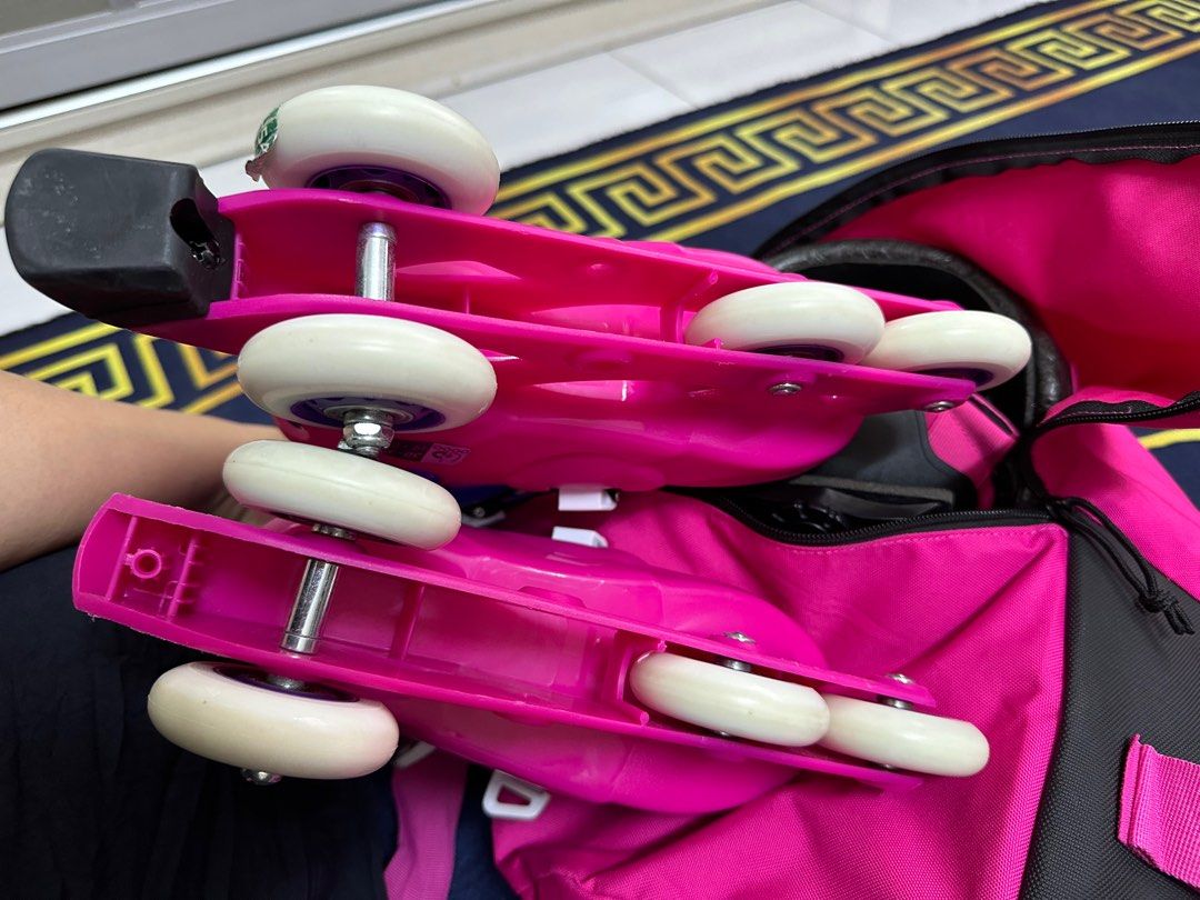 Full set Roller Blade with bag (Pink), Sports Equipment, Sports & Games ...
