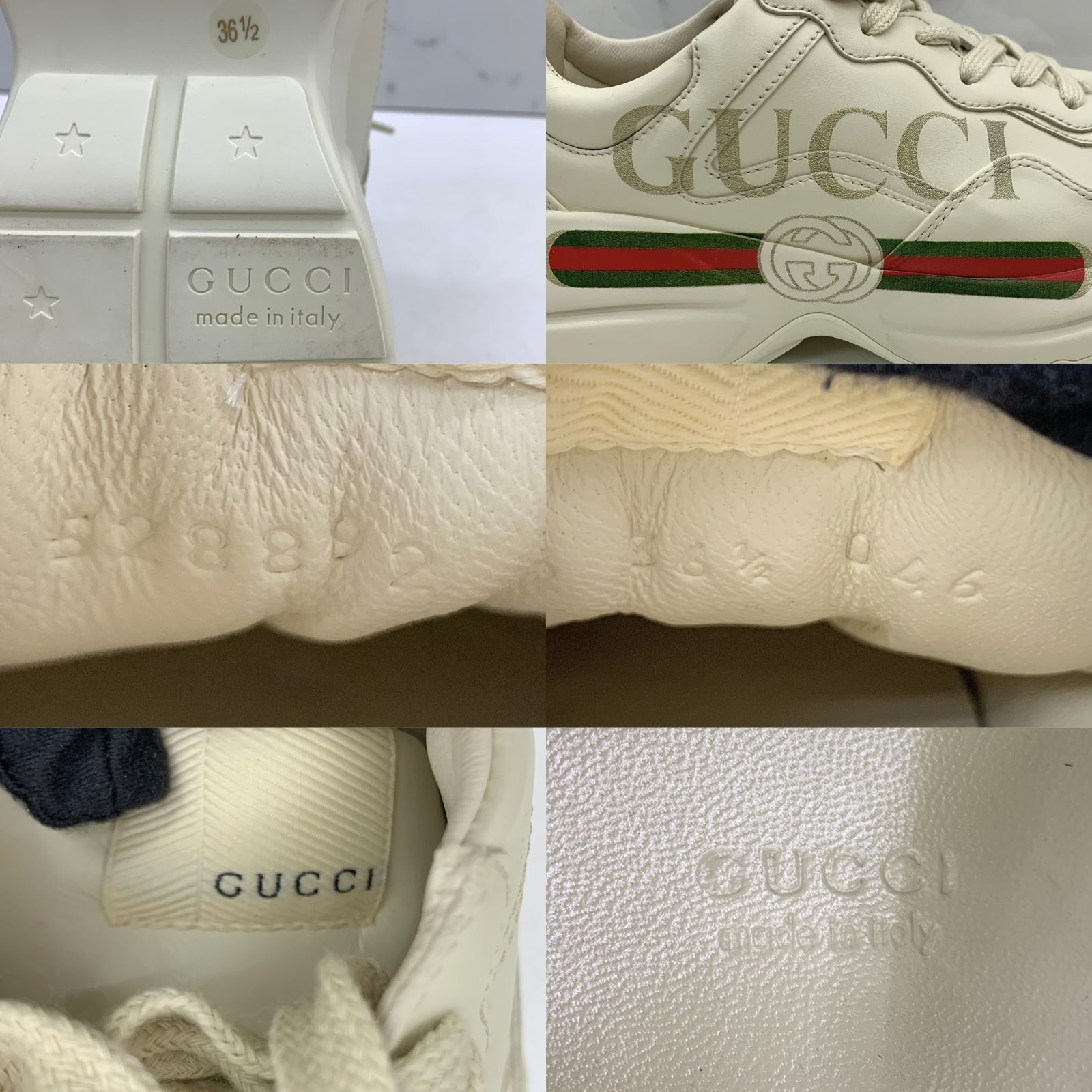 GUCCI 598892 RYTHON VINTAGE LOGO #36.5 SNEAKERS 247017584 #, Luxury ...