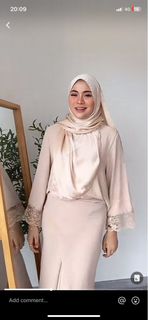Yasmin Azhar Kebaya Labuh Nude, Women's Fashion, Muslimah Fashion, Baju ...