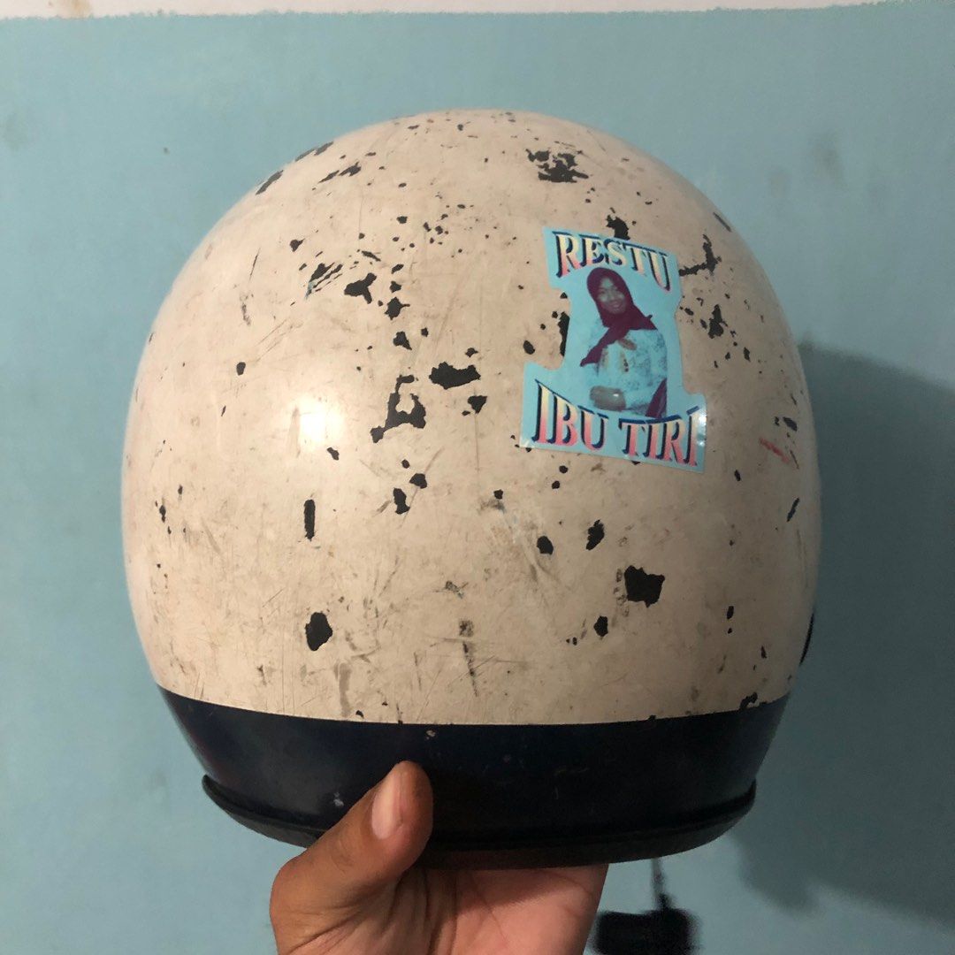 Helm Retro helm jadul vintage lawas police, Motor di Carousell