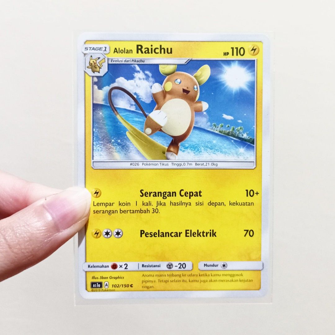 Kartu TCG Pokemon Alolan Raichu As1a 102/150 C, Toys & Collectibles ...