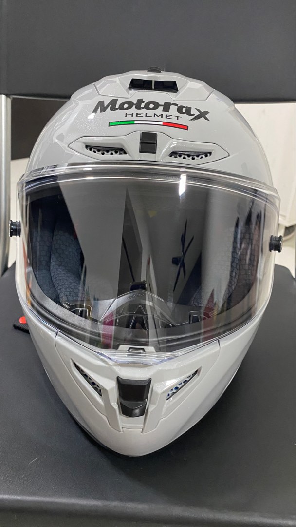 Motorax metallic nardo grey Helmet - S /XS size, Motorbikes on Carousell