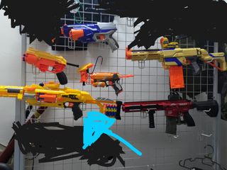 Nerf retaliator biru pump action, Hobbies & Toys, Toys & Games on Carousell