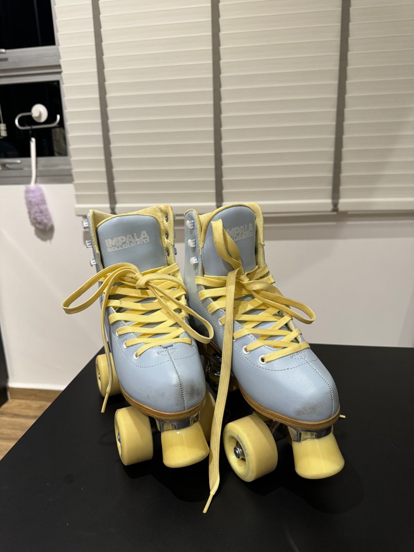 Pastel blue and yellow impala Roller skates size 37, Sports Equipment ...