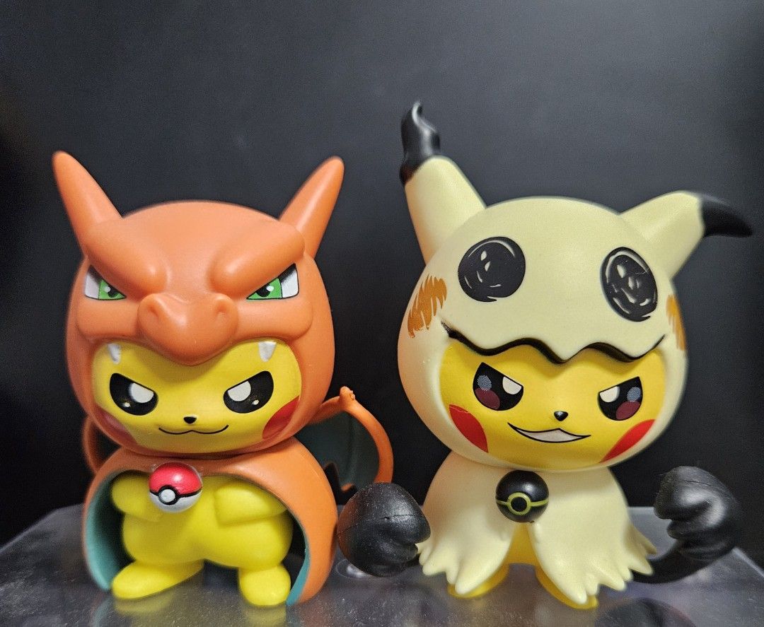 Pikachu in charizard or mimikyu suit gacha pokemon figurine, Hobbies ...