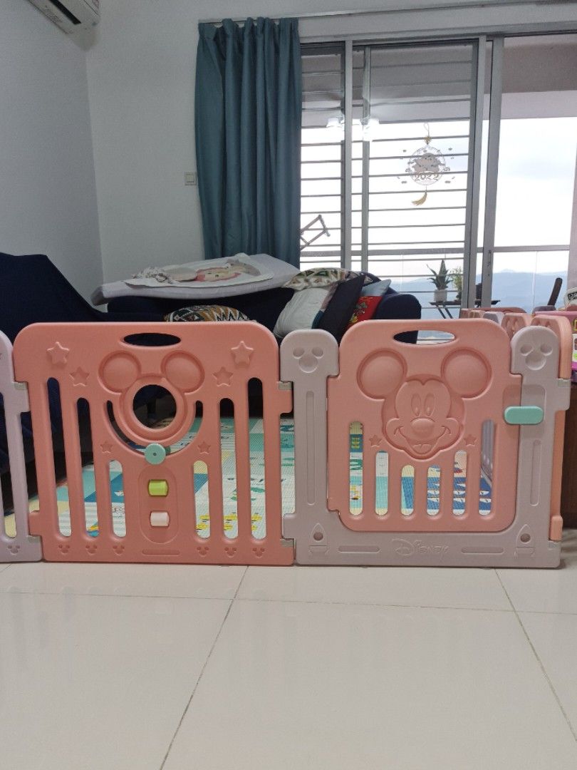 Play Barrier with Mickey Disney logo, Babies & Kids, Baby Nursery ...