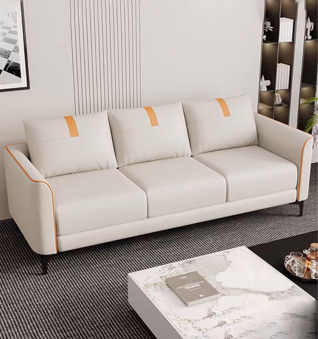 SUMMER Modern Scratch-Proof Leather Sofa, Furniture & Home Living ...