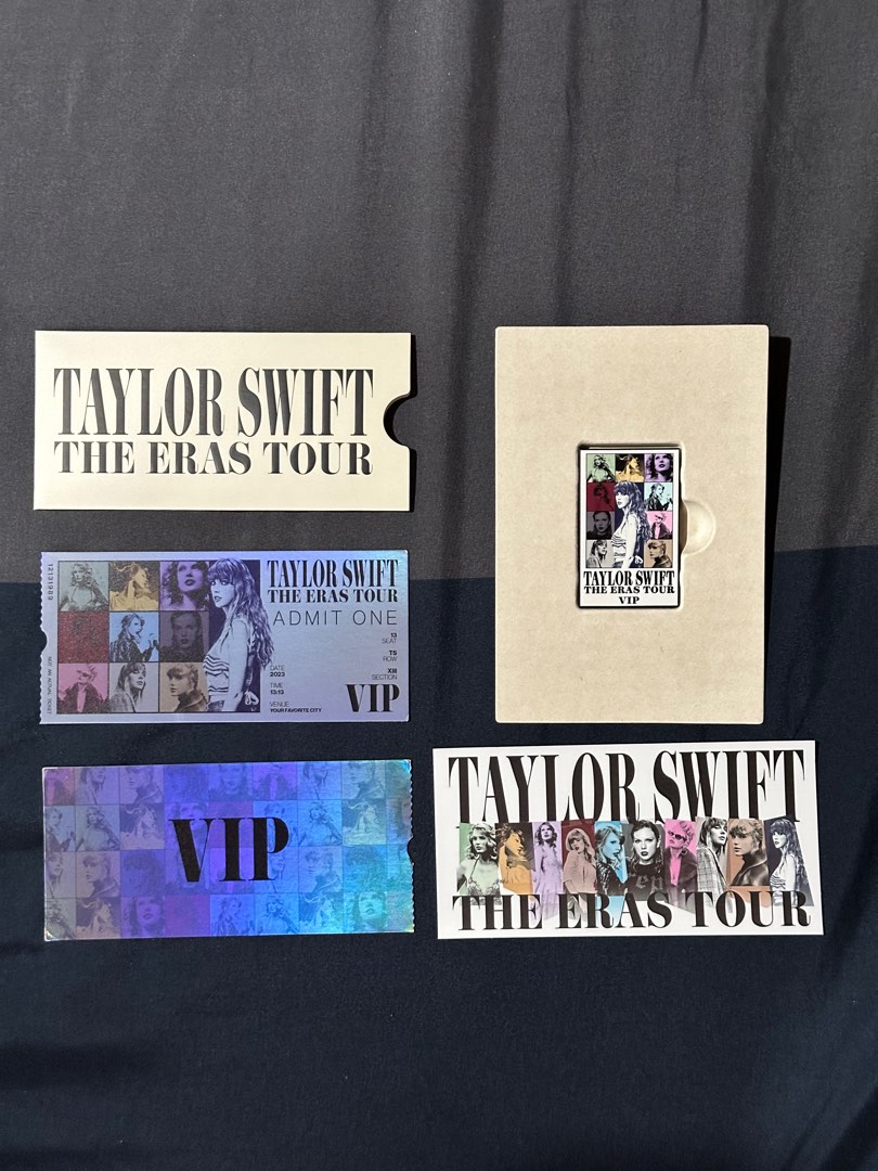 Taylor Swift The Eras Tour VIP Ticket 2023 / 2024 with Pin & Sticker ...