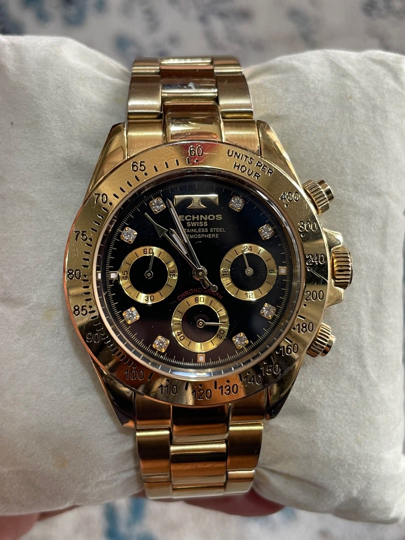 Technos Swiss Chronograph Quartz Watch Jam Japan Preloved, Men's ...