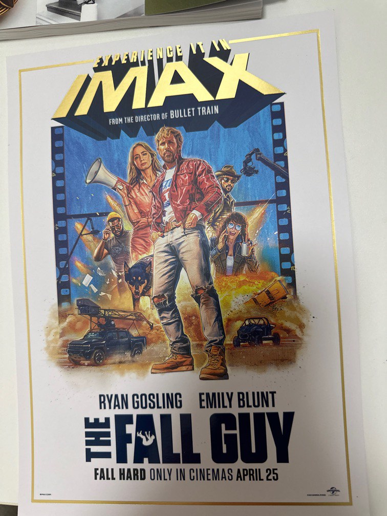 The fall guy imax poster A4 size Ryan gosling Emily blunt movie ...