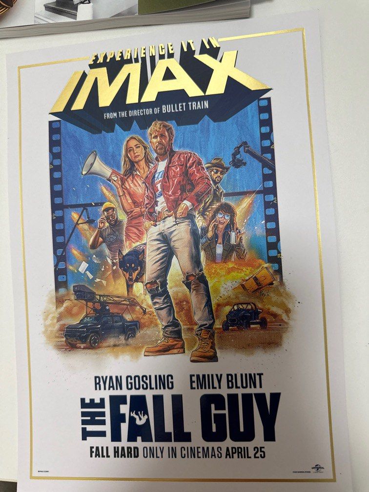 The fall guy imax poster A4 size Ryan gosling Emily blunt movie ...