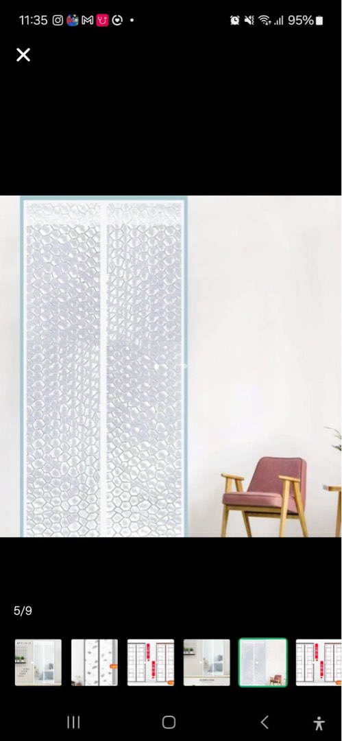 Tirai Pintu jaring anti nyamuk serangga Kamar AC Magnet Premium - Kotak ...