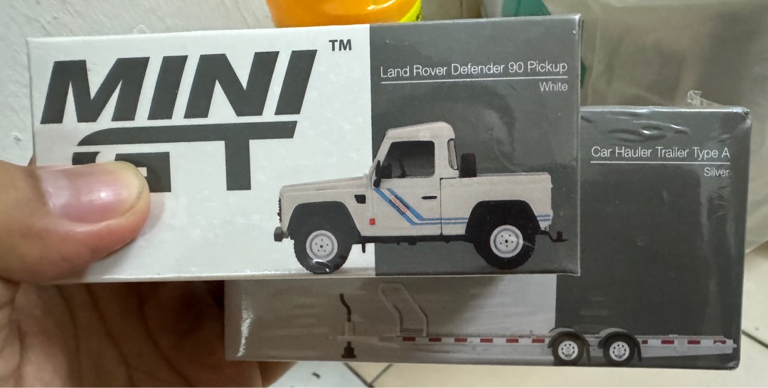 TSM Models Mini GT Land Rover Defender 90 Pickup with Car Hauler ...