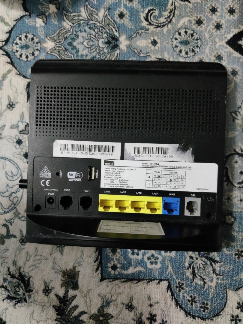 UNIFI - NETIS DL4480V2 - AC1200 Wireless Dual Band VDSL2 Gigabit VOIP ...